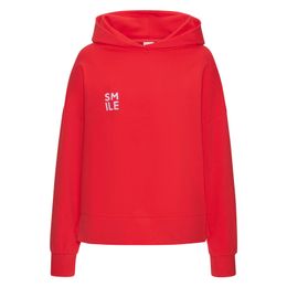 Kapuzensweatshirt Lascana, Damen, Gr. 36/38, lila (rot, flieder bedruckt), Sweatware, Obermaterial: 95% Baumwolle, 5% Elasthan, bedruckt, unifarben, figurumspielend hüftlang, Rundhals, Rippbündchen, Sweatshirts, mit Rückenprint