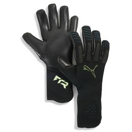 Torwarthandschuhe Puma "FUTURE Ultimate NC Fu&szlig;ball Torwarthandschuhe Unisex", Damen, Gr. 9, gelb (schwarz gr&uuml;n terrain fizzy light gelb), Handfl&auml;che: 100% Latex. Handr&uuml;cken: 82% Polyester, 9% Silikon, 9% Elasthan, Handschuhe
