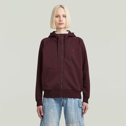G-Star Raw Kapuzensweatjacke G-STAR "Premium core 2.1 hdd zip thru", Damen, Gr. XL (42), rot (maroon), Sweatware, Obermaterial: 55% Baumwolle, 45% Polyester, regular fit, Sweatjacken, mit tonaler Logostickerei