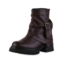 VAN HILL Biker Boots Amber in Burgund | Gr.: 36