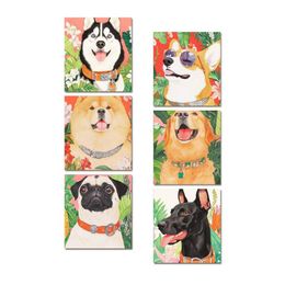 ARTNANAS Mini Malen nach Zahlen Set-"Tiergarten" | Gr.: 15x20-cm 6er Set ohne Rahmen