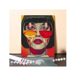 ARTNANAS DIY Malen nach Zahlen Set-"Doppelblick" | Gr.: 40x50 mit Rahmen
