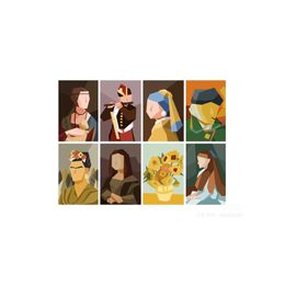 ARTNANAS Mini Malen nach Zahlen Set-"Abstraktion" | Gr.: 15x20-cm 4er Set ohne Rahmen
