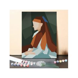 ARTNANAS DIY Malen nach Zahlen Set-"Abstrakte Dame" | Gr.: 30x40 mit Rahmen