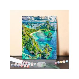 ARTNANAS DIY Malen nach Zahlen Set-"Felseninseln" | Gr.: 30x40 ohne Rahmen