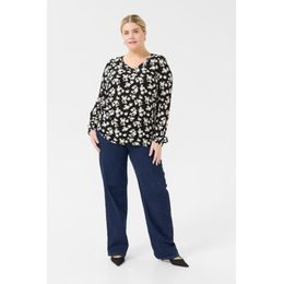 Kaffe curve Langarm-Bluse KCami Regular fit in Black/Turtledove Flower Print | Gr.: 52