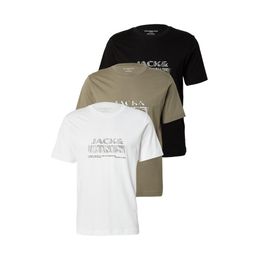 Jack & Jones JACK & JONES T-Shirt 'JCOSTANCE' Herren Größe L oliv / schwarz / weiß