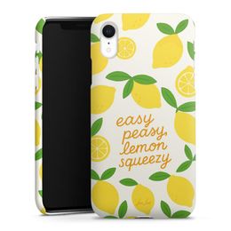 DeinDesign iPhone Xr Handy Premium Case Smartphone Handyh&uuml;lle Schutzh&uuml;lle matt Spruch Statement Lemon Premium Case