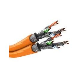 goobay Duplex-Netzwerkkabel Cat.7a S/FTP (PiMF) Dca orange, 50 Meter, doppelt geschirmt