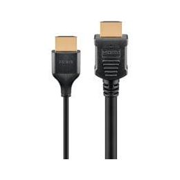 goobay Slim High-Speed-HDMI-Kabel mit Ethernet, 8K @ 60Hz schwarz, 0,5 Meter