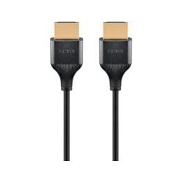 goobay Slim High-Speed-HDMI-Kabel mit Ethernet, 4K @ 60Hz schwarz, 5 Meter