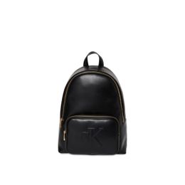 Rucksack Calvin Klein "RAISED CK BACKPACK", Gr. B/H/T: 30cm x 40cm x 13cm, schwarz, Lederimitat, unifarben, Basic, Rucksäcke, Cityrucksack, Freizeitrucksack, mit CK-Logo