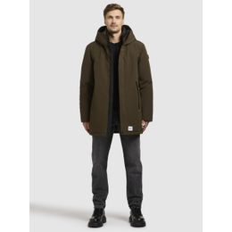 Kurzmantel Khujo "KANN", Herren, Gr. L, grün (dunkeloliv), 85% Polyester, 15% Baumwolle, unifarben, regular fit Po-bedeckend, Mäntel