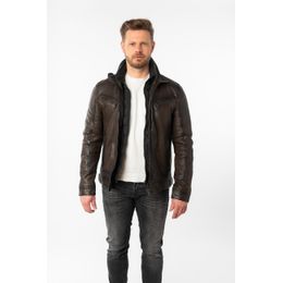 Lederjacke Mauritius "MMHennie", Herren, Gr. 4XL, mocca, Obermaterial: 100% Schafsleder. Futter: 100% Polyester. Ärmelfutter: 100% Polyester, regular fit normal, angesetztes Bündchen, Jacken, mit Stehkragen