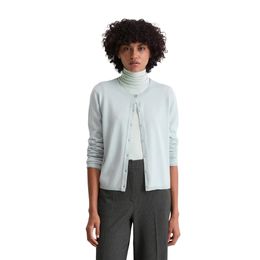 Marc O'Polo MARC O'POLO Damen Cardigan "aus Schurwolle-Viskose-Mix"silbery blau, Gr. M, unifarben, Obermaterial: 50% Schurwolle, 33% Viskose, 17% Polyamid,