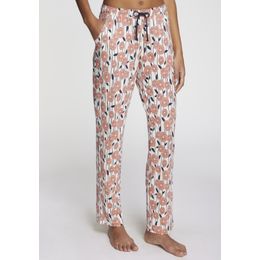 Vivance Dreams Damen Pyjamahose, Gr. 40orange, wei&szlig;, gemustert, Single Jersey, Obermaterial: 50% Baumwolle, 50% Viskose, gemustert, Hosen, mit
