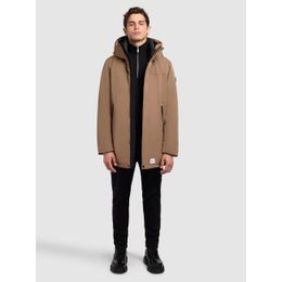 Kurzmantel Khujo "KANN", Herren, Gr. L, rust braun, 85% Polyester, 15% Baumwolle, unifarben, regular fit, eingesetzt elastischer Bund, Mäntel