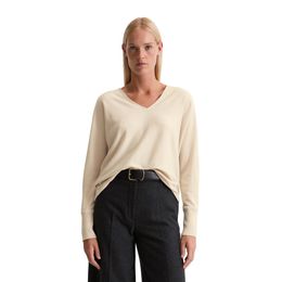 Marc O'Polo Strickpullover MARC O'POLO "aus weichem Schurwolle-Viskose-Mix", Damen, Gr. XXL, natural stone, Obermaterial: 50% Schurwolle, 33% Viskose, 17% Polyamid, unifarben, V-Ausschnitt, Pullover