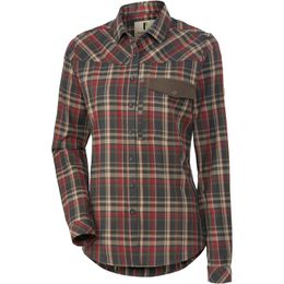 Parforce Active Jagdbluse Sophistica Oliv/Rot kariert (Gr&ouml;&szlig;e: S)