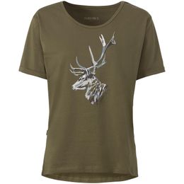 Parforce Essential Damen T-Shirt Hirsch Oliv (Gr&ouml;&szlig;e: XL)