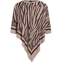 ZIZZI Cape 'Caautumn' Damen Gr&ouml;&szlig;e XS/XL dunkelbeige / schwarz