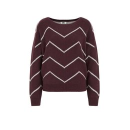 WE Fashion Pullover Damen Gr&ouml;&szlig;e XS aubergine / wei&szlig;