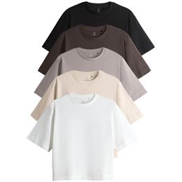 The Set T-Shirt Damen Gr&ouml;&szlig;e S beige / dunkelbraun / taupe / schwarz / wei&szlig;
