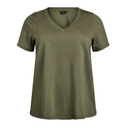 ZIZZI T-Shirt 'Charlin' Damen Gr&ouml;&szlig;e 5XL/6XL oliv