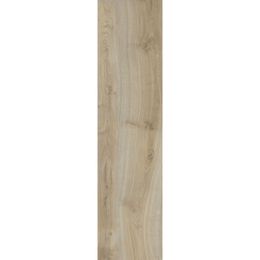 Bodenplatte 'Travertine' Feinsteinzeug Holzoptik/beige 29,5 x 119,5 x 2 cm