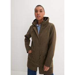 bonprix Baumwoll-Kurzparka mit Stehkragen talliert, gr&uuml;n, Gr.38, Vielseitig kombinierbare sportliche Jacke mit Taschen aus Baumwolle, aus 100% Baumwolle