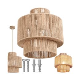 TecTake&reg; Pendelleuchte, Boho-Stil, Wickeltechnik, 40 W, Stahlgestell, 32 x 33 cm