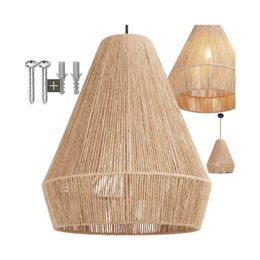 TecTake&reg; Pendelleuchte, Boho-Stil, Wickeltechnik, 40 W, Stahlgestell, 40,5 x 47 cm