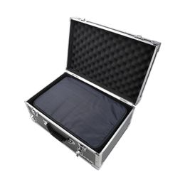 HMF 18440 Kamerakoffer, Fotokoffer Aluminium mit Tasche, individuelle Trennw&auml;nde, 48 x 32 x 22,5 cm, Schwarz