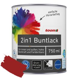 toom 2in1 Buntlack 'Mohnblume' feuerrot gl&auml;nzend 750 ml