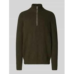 Strickpullover mit Stehkragen