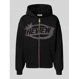 Review Sweatjacke mit Label-Print