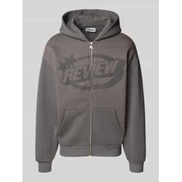 Review Sweatjacke mit Label-Print