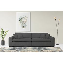 2-Sitzer Home Affaire "Skara", grau (dunkelgrau), B:220cm H:86cm T:100cm, 100% Polyester, Sofas, Lounge-Sofa mit Federkernpolsterung, in vielen Bezugsvarianten