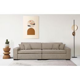 2-Sitzer Home Affaire "Skara XXL", beige (dunkelbeige), B:280cm H:86cm T:130cm, 100% Polyester, Sofas, Lounge-Sofa XXL mit Federkern-Polsterung, in vielen Bezugsvarianten