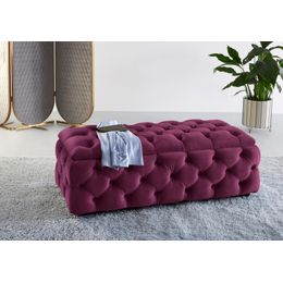 Polsterhocker Home Affaire "KALINA, hochwertige Knopfheftung, B/T/H: 120/55/45 cm", lila (aubergine), B:120cm H:45cm T:55cm, 100% Polyester, Hocker, Polsterhocker, mit Staufach und innenliegenden Laschen zur besseren Aufbewahrung