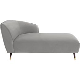 Recamiere Home Affaire "Oradea", grau (hellgrau), B:160cm H:78cm T:91cm, Samtoptik (100% Polyester), Sofas, Recamiere, mit eleganter Steppung auf R&uuml;ckseite der R&uuml;ckenlehne