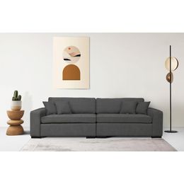 2-Sitzer Home Affaire "Skara XXL", grau (dunkelgrau), B:280cm H:86cm T:130cm, 100% Polyester, Sofas, Lounge-Sofa XXL mit Federkern-Polsterung, in vielen Bezugsvarianten
