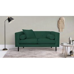 2-Sitzer Home Affaire "Lillibeth Designsofa mit Wellenunterfederung, Ma&szlig;e B/T/H: 155/74/83 cm", gr&uuml;n, B:155cm H:83cm T:74cm, 100% Polyester, Sofas, Zierkissen als Wendekissen, in Samtoptik oder Cord