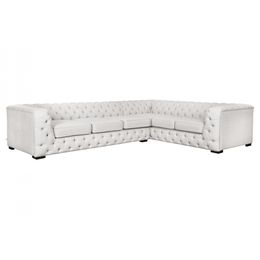 Chesterfield-Sofa Home Affaire "KALINA L-Form", beige (creme), B:307cm H:67cm T:227cm, 100% Polyester, Sofas, hochwertig Chesterfield-Ausführung