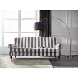 3-Sitzer Home Affaire "Rennes", grau (anthrazit, creme streifen), B:200cm H:90cm T:93cm, Samtoptik ( 100% Polyester);Baumwollmix (50% Baumwolle, 50% Polyester), Sofas, in Samtoptik oder Baumwoll-Mix