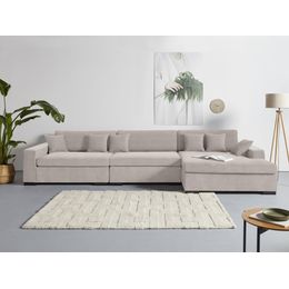 Sofa-Eckelement Home Affaire "Skara XXL L-Form", beige (natur), B:400cm H:86cm T:190cm, 100% Polyester, Polsterelemente, Lounge-Sofa XXL mit Federkern-Polsterung, in vielen Bezugsvarianten