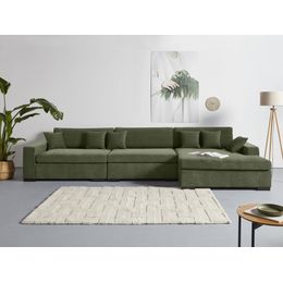 Sofa-Eckelement Home Affaire "Skara XXL L-Form", gr&uuml;n, B:400cm H:86cm T:190cm, 100% Polyester, Polsterelemente, Lounge-Sofa XXL mit Federkern-Polsterung, in vielen Bezugsvarianten