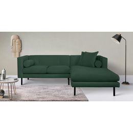 Ecksofa Home Affaire "Lillibeth L-Form Designsofa, Ma&szlig;e B/T/H: 240/173/83 cm", gr&uuml;n, B:240cm H:83cm T:173cm, 100% Polyester, Sofas, Ecksofa, Zierkissen als Wendekissen, in Samtoptik oder Cord