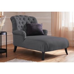 Loveseat Home Affaire "Amiens Sessel Loungesessel", grau (dunkelgrau), B:93cm H:94cm T:144cm, Struktur fein (100% Polyester);Samtoptik (100% Polyester), Sessel, mit wundersch&ouml;ner Knopfheftung im R&uuml;cken