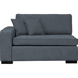 Sofaelement Home Affaire "Skara XXL", blau (graublau), B:140cm H:86cm T:130cm, 100% Polyester, Polsterelemente, Modul XXL - zum eigenen Zusammenstellen, Armlehne links/rechts w&auml;hlbar